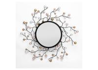 China Beautiful Floral Sunshine Shape Gold Silver Black Metal  Mirror Wall Art for sale