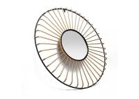 China Simplify Black And Gold Round Mirrored Metal Wall Art For Outdoor Indoor Decor for sale