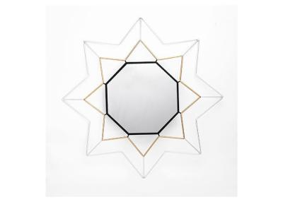 China Modern Hexagonal Mirror Home Collection Star Metal Framed Wall Decorative Mirror for sale