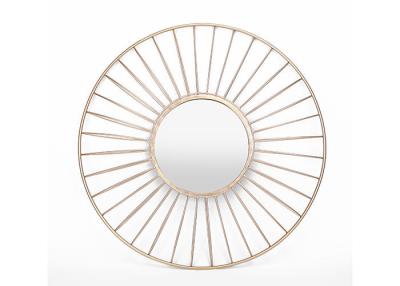 China Layered Round Gold Metal Frame Decorative Wall Mirror 28 by 28 by 5 inch for sale