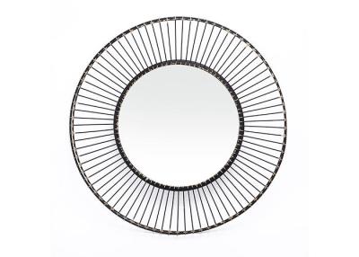 China Handmade Decorative Gold Circular Metal Wall Art Mirror for sale