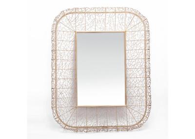China Handmade Gold Rectangular Wall Mirrors Decorative for sale