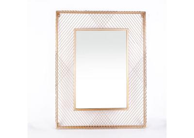 China Bedroom Decorative Large Rectangle Metal Wall Art Mirror for sale