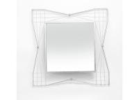 China Modern Home Decor Square Mirrored Wall Art Silver Hollowed-out Metal Frame for sale
