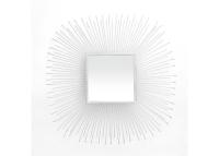 China Square Sunburst Wall Art Mirror Silver Layered Metal Frame Mirrored Wall Decor for sale