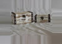 China Painting Set Of 2 Decorative Retro Wooden Box Cabinet for sale