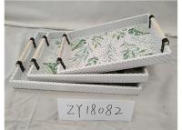 China 3 Sets Middle East PU Surface Wood Food Serving Tray for sale