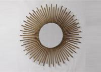 China ZY919096 Interior Decoration Circle Bamboo Sunburst Mirror For Home Decoration for sale