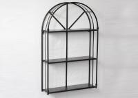 China Living Room Black Floating Metal And Wood Display Shelves for sale