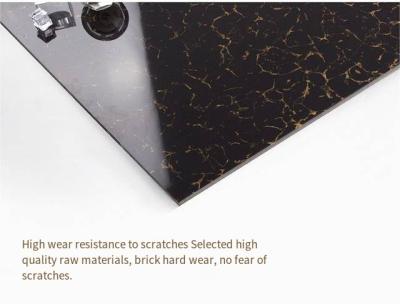 China Square Shiny Porcelain Floor Tiles 600*600mm Black Gold Rose Polished for sale