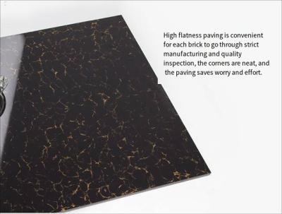 China Square Shiny Porcelain Floor Tiles 600*600mm Black Gold Rose Polished for sale