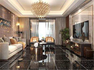 China Square Shiny Porcelain Floor Tiles 600*600mm Black Gold Rose Polished for sale