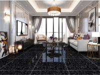 China Double Layer Polished Ceramic Floor Tiles Black And White 600*600mm for sale