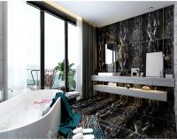 China Modern Polished Porcelain Floor Tiles Black White For Living Room for sale