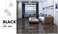China Gold Coffee Glossy Porcelain Floor Tiles Double Layer Interior Tiles for sale
