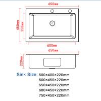 China Rectangular Stainless Steel Utility Sink Modern Above Counter Kitchen Sink for sale