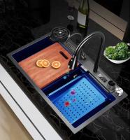 China 304 Stainless Steel Utility Sink Digital Waterfall Kitchen Sink for sale