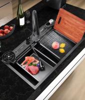 China 304 Stainless Steel Utility Sink Digital Waterfall Kitchen Sink for sale