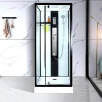 China Tempered Glass Steam Shower Cubicle Steam Hydro Massage With Seat for sale