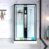 China Tempered Glass Steam Shower Cubicle Steam Hydro Massage With Seat for sale