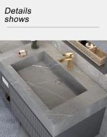 China Double Bathroom Vanity Sink Cabinet Solid Wood Furniture Modern Style for sale
