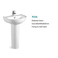 China WC Bathroom Sanitary Ware Two Piece Toilet Big Pedestal Basin Set for sale