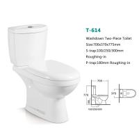 China WC Bathroom Sanitary Ware Two Piece Toilet Big Pedestal Basin Set for sale