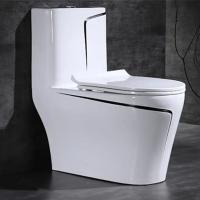 China Sanitary Ware One Piece Bathroom Toilets White Ceramic Manual Button for sale
