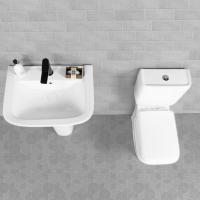 China Indoor Bathroom Sanitary Ware Ceramic Toilet And Basin Combo Set for sale