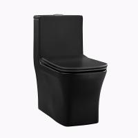 China Egg Shape Bathroom Sanitary Ware S Trap One Piece Black Bathroom Toilet for sale