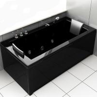 China Black Corner Whirlpool Massage Bathtub With Glass Bubble Ozone Indoor for sale