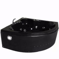 China Black Corner Whirlpool Massage Bathtub With Glass Bubble Ozone Indoor for sale