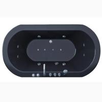 China Black Corner Whirlpool Massage Bathtub With Glass Bubble Ozone Indoor for sale