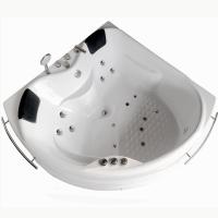 China Black Corner Whirlpool Massage Bathtub With Glass Bubble Ozone Indoor for sale