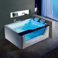China Acrylic Bathroom Sanitary Ware Fibreglass Double Whirlpool Spa Bathtub for sale