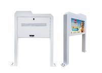 China Factory Wholesale Floor Stand Outdoor Capacitive 4K Screen Sunlight Readable Tv Ip55 Exterior Digital Menu Board for sale