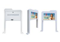 China Factory Wholesale Floor Stand Outdoor Capacitive 4K Screen Sunlight Readable Tv Ip55 Exterior Digital Menu Board for sale