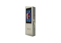 China Slim Outdoor Display Floor Standing LCD Monitor Advertising Screen Display 2500nits Digital Signage Ads Kiosk Waterproof for sale