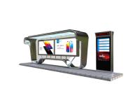 China Big Size Display Outdoor Bus Station Advertising Multimedia Lcd Screen In mation Kiosk Digital Signage for sale