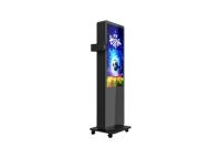 China Portable Outdoor CMS Advertising Software LCD Advertising Display Kiosk Battery Powered Digital Signage With Wheels for sale