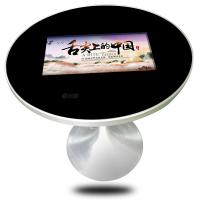 China Indoor Round Style Coffee Wireless Charger In It Capacitive Touch 22 Inch Touch Screen Coffee Table for sale
