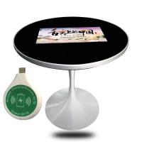 China Indoor Round Style Coffee Wireless Charger In It Capacitive Touch 22 Inch Touch Screen Coffee Table for sale