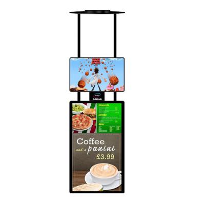 China AC 110V ~ 240V Digital Signage Kiosk Double Screens LCD Player Brightness 400cd / M * 2 for sale