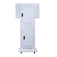 China Rotating Metal White Touch Screen Computer Kiosk , Movable Wheels Self Service Kiosk for sale