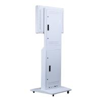 China Rotating Metal White Touch Screen Computer Kiosk , Movable Wheels Self Service Kiosk for sale
