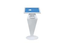 China Customized 22 Inch Floor Stand White Color Touch Screen Interactive Kiosk For Hotel for sale
