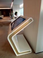China 55 Inch Podium Windows All In One Pc Interactive Touch Computer Kiosk Query Machine 10 Points IR Touch for sale