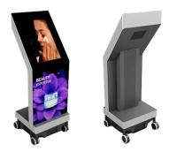 China Movable 21.5 Inch Touching Floor Standing Digital Signage With Calendar Exhibition Booth for sale