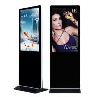 China High Brightness Touch Screen Monitor Floor Stand , Digital Advertising Displays 43 - 65 Inch for sale