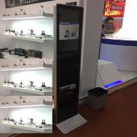 China Coffee Shop Capacitive Interactive Touch Screen Kiosk 21.5 Inch Free Standing With Magazine Holder for sale